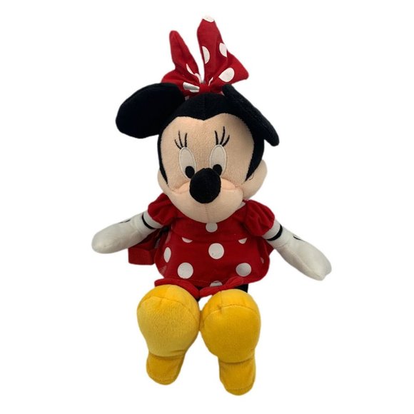 Disney | Toys | Disney Minnie Mouse Plush Backpack Kids Red With White ...